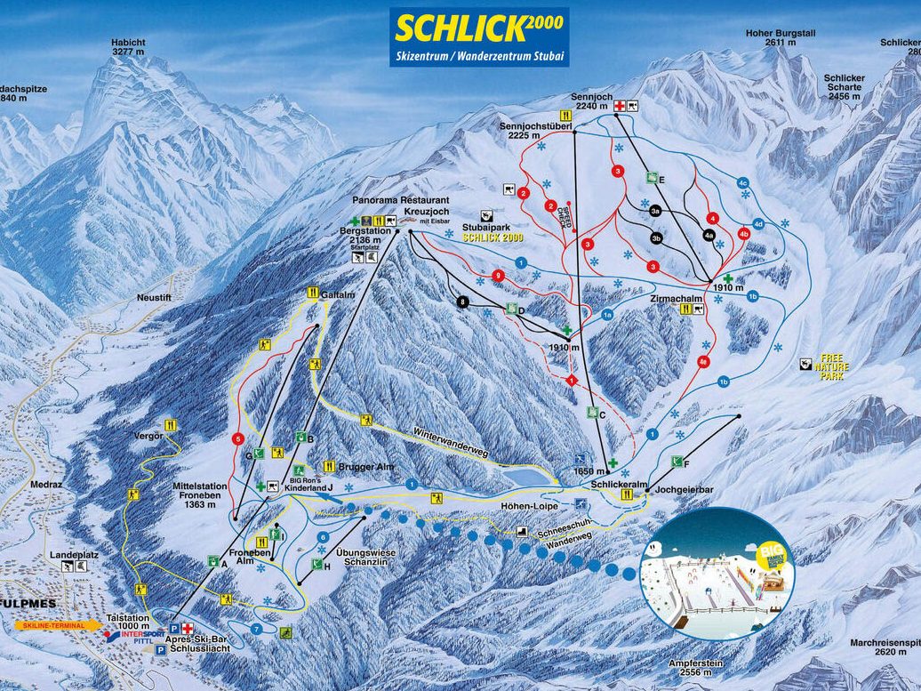 Skizentrum Schlick 2000 Pistenplan – HOME of TRAVEL