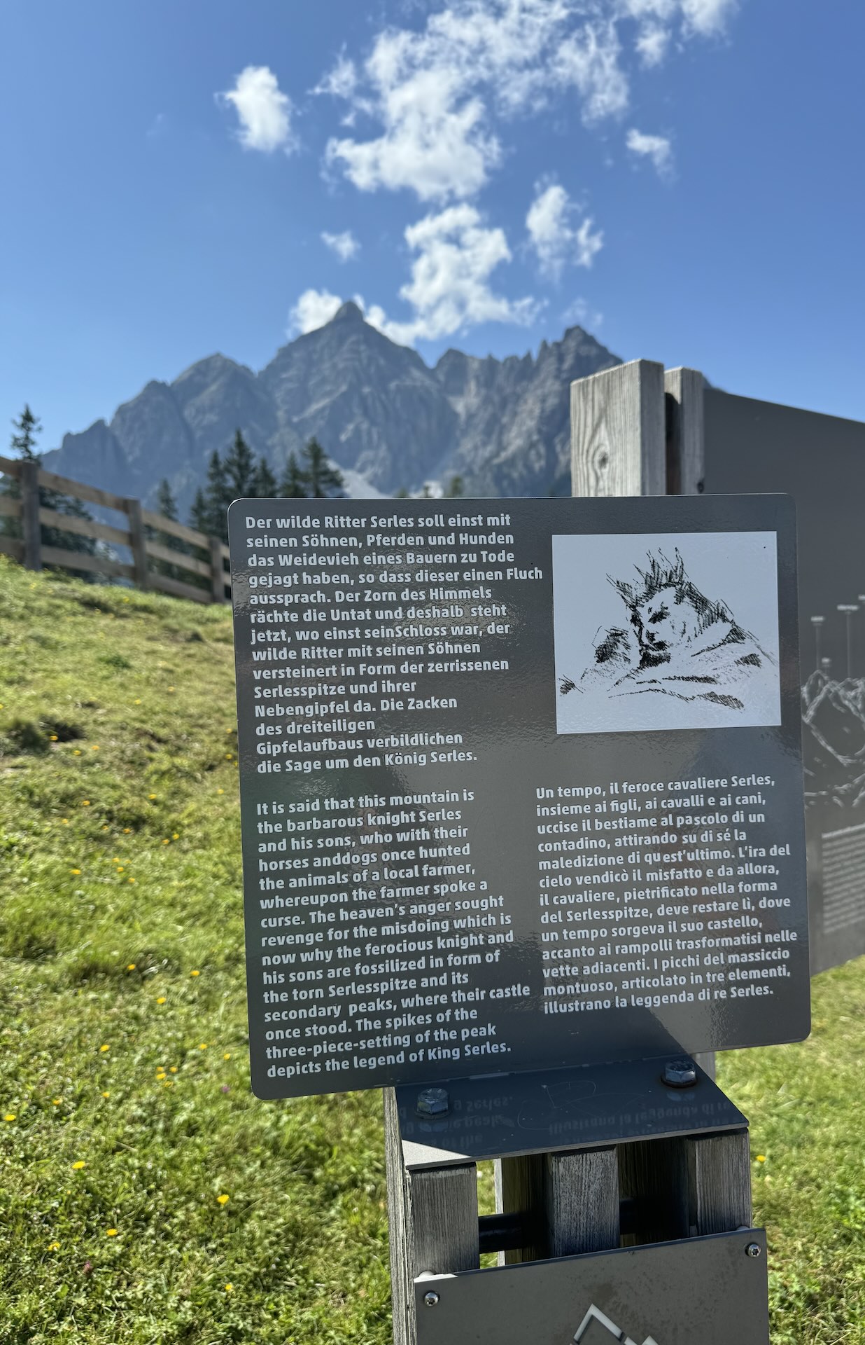 Die Geschichte der Sage von der Serles,Serles, Innsbruck, Stirol ...